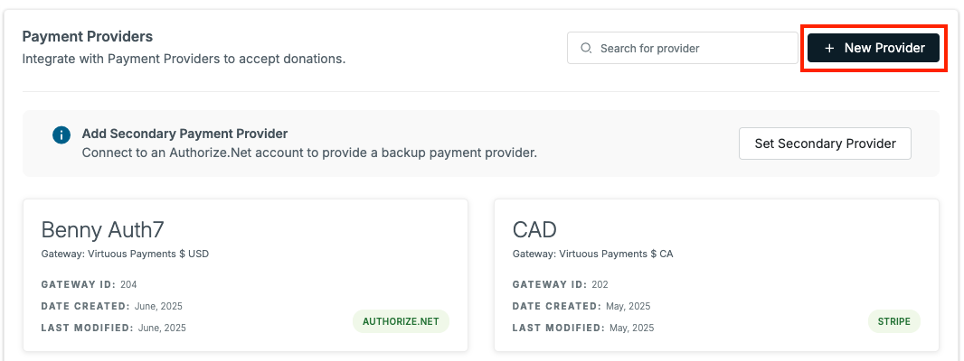 How Do I Configure New Gateways? – RaiseDonors by Virtuous