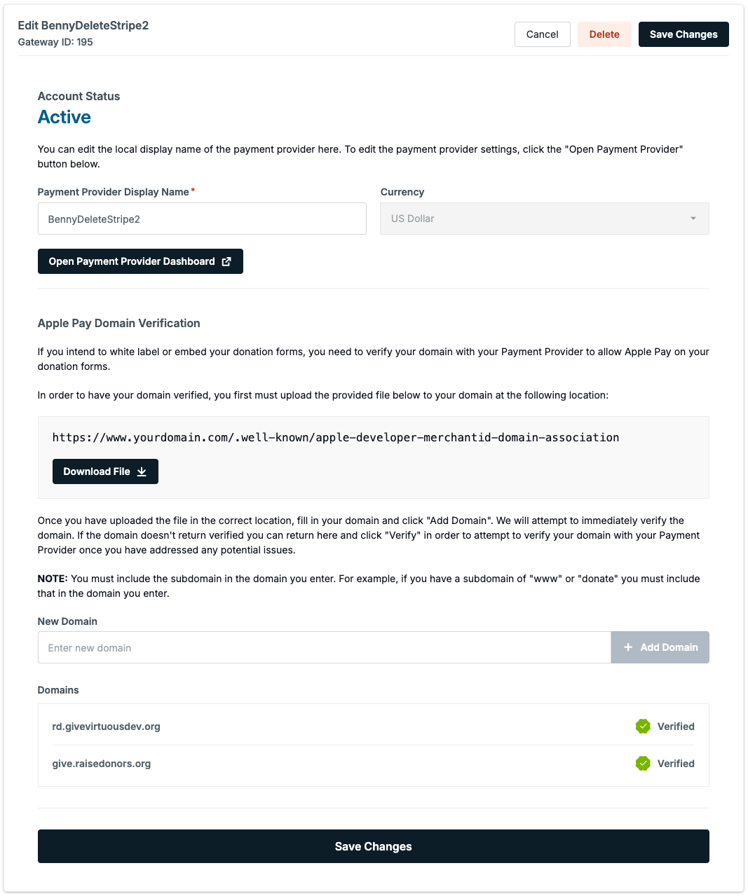 How Do I Configure New Gateways? – RaiseDonors by Virtuous