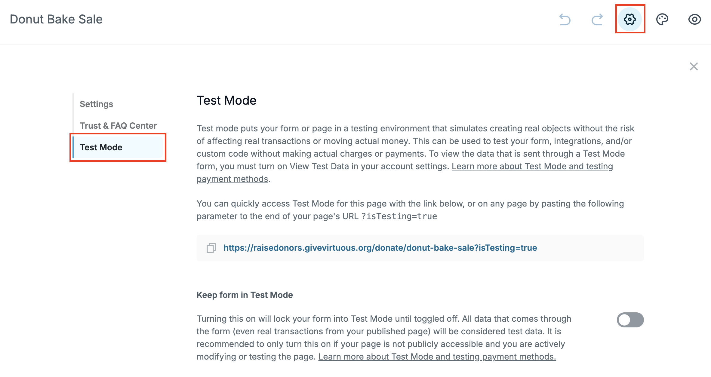 What is Test Mode? – RaiseDonors by Virtuous