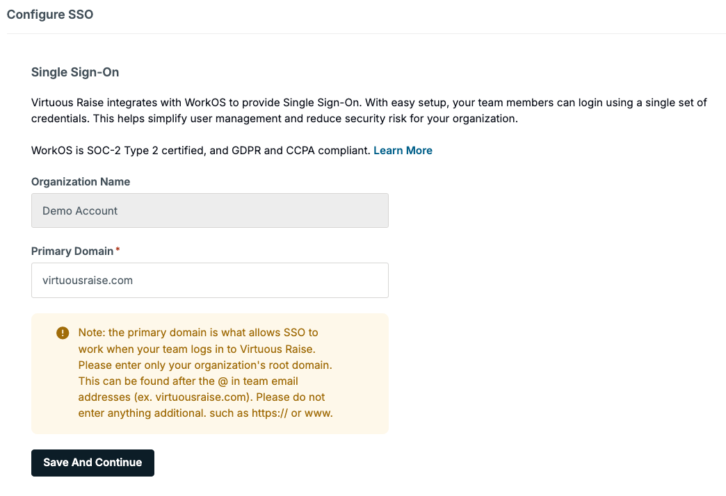 How do I configure WorkOS for SSO? – RaiseDonors by Virtuous